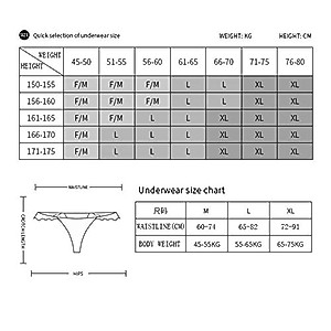 Jelove Women Sexy Panties Floral Lace Briefs Thongs Underwear Pack of 4 (Black, M)