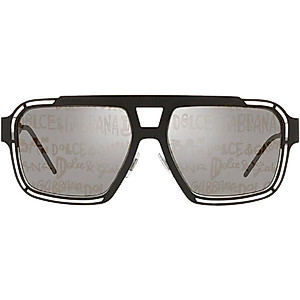 Dolce & Gabbana DG2270-1106K1 Sunglasses Matte Black w/Grey Silver/Gold Graffiti 57mm