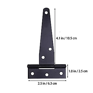 ANNURA Heavy Duty Hinge,Long Strap T Hinge, 12 Piece Hinges, T Iron Lightweight 4 Inch Hinges Old Style Wooden Boxes Wooden Fence Shed Barn Door Iron Tee Hinges