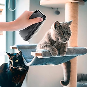 PUREVACY Black Self Cleaning Slicker Brush. Cat Brush with Release Button. Self Cleaning Dog Brush for Long Haired Dogs and Short Haired with Sturdy Case, Blades. Pet Grooming Brush for Dogs Shedding