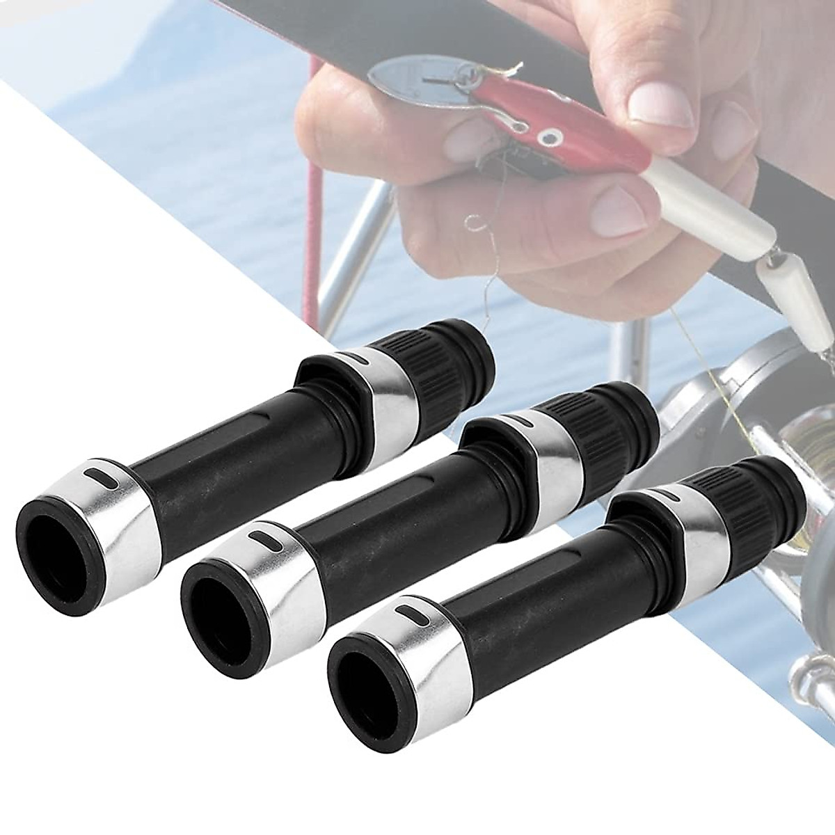 3pcs Reel Seat,Fishing Reel Seat,Spinning Fishing Rod Reel Seat,Black ACS Corrosion Resistant Fishing Rod Reel Seat for Seawater and Freshwater,Fishing Tackle Accessory(16#), spinning rod reel se