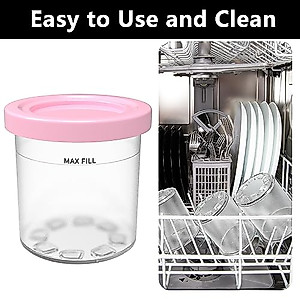XOOBIU Extras Containers 16oz, Replacement for Ninja Creami Pints And Lids, Compatible with NC301 NC300 Series, BPA Free & Dishwasher Safe Leak Proof (Pink/Blue)