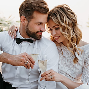 HUASAI Couple Ring for Women Men Silver Band Ring for Couples Classic Plain Love Ring for Boyfriend Girlfriend Distance Relationship Promise Ring(Size 6 for Women)