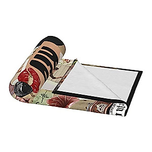 Music Album Blanket Fashion Throw Blanket Flannel 50x60 Inch Soft Warm Winter Bedroom Decoration Gift for Women Adults