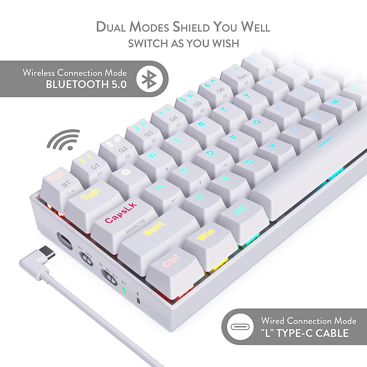 Redragon 60% Gaming Keyboard & A113 Hot-swap Mod Mechanical Switches (24pcs) Bundle