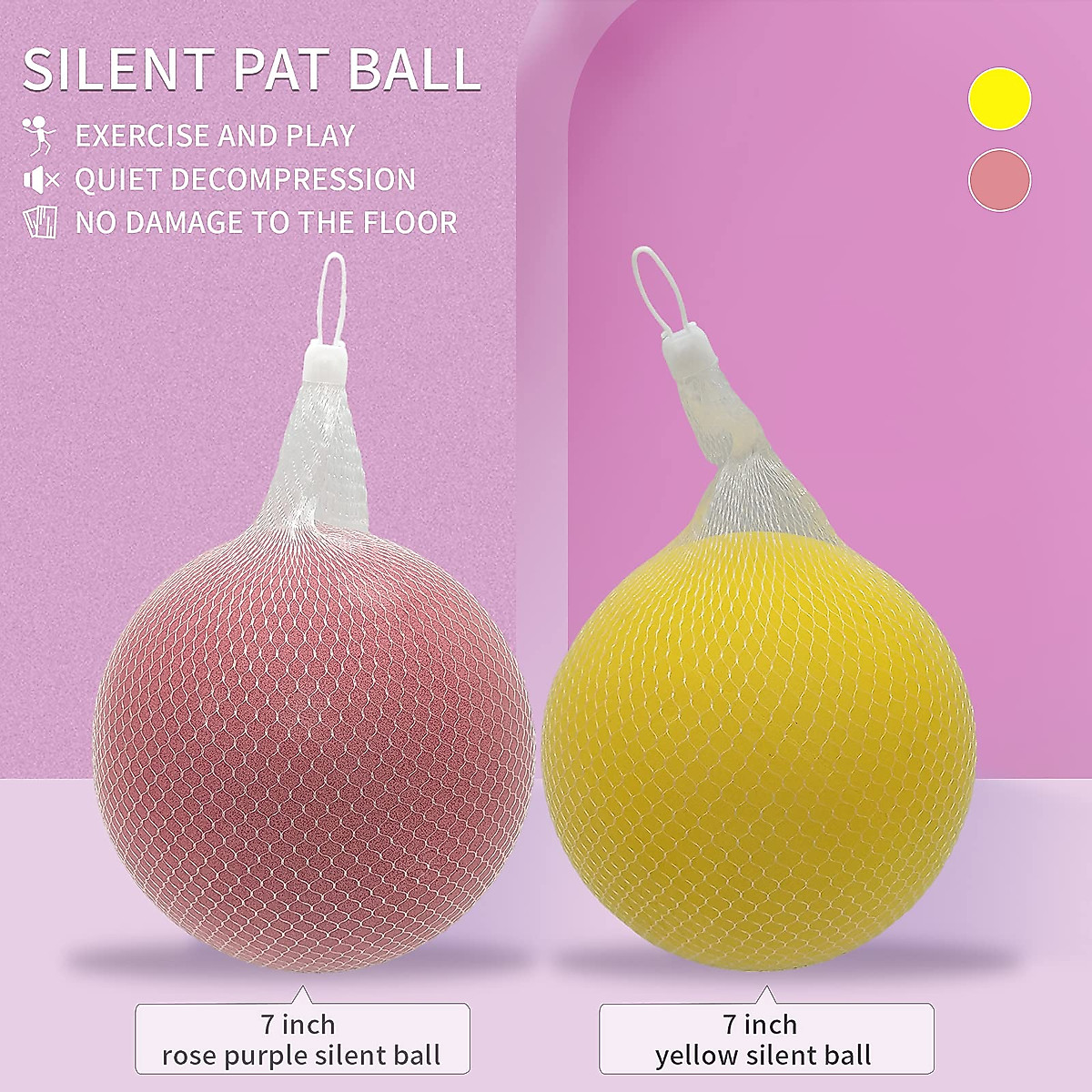 Buhoet 7-Inch Uncoated High Density Foam Ball - for Over 3 Years Old Kids Foam Sports Balls - Soft and Bouncy, Lightweight and Easy to Grasp Foam Silent Balls are Safe for Younger Children (Yellow)