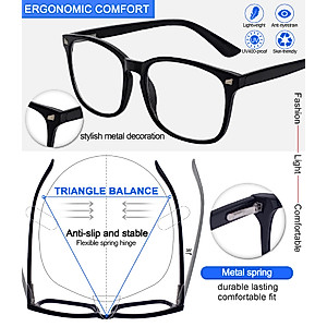 MARE AZZURO Blue Light Blocking Reading Glasses Women Computer Readers 0 1.0 1.25 1.5 1.75 2.0 2.25 2.5 2.75 3.0 3.5 4.0 5.0 6.0 (Black, 1.75)