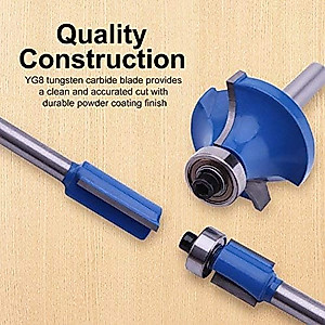 LU&MN Carbide Tipped Router Bits (15 PCS) with 1/4" Shank, Wood Milling Saw Cutter , All Purpose (Woodworking Tools for Home Improvement and DIY)