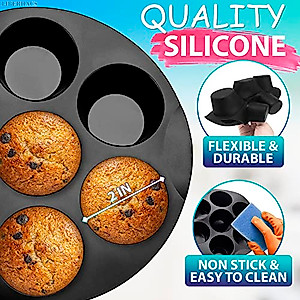 Air Fryer Silicone Cupcake Pan - 3.5-5.8l Air Fryer Egg Bites Mold Nonstick Muffin Pan Egg Cups Molds Silicone Muffin Pan For Air Fryer Accessories - 7 Mini Muffin Maker Cupcake Tray Baking Mold