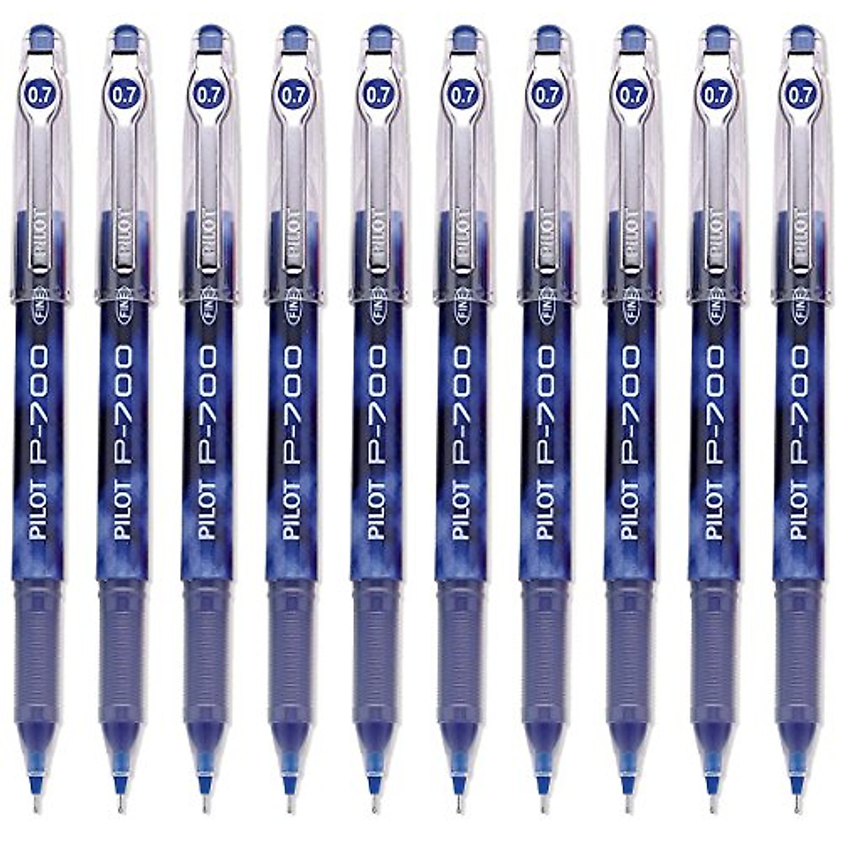 Pilot P-700 Rollerball Stick Gel Pen, Blue Ink, Fine Point 10-PACK(38611)
