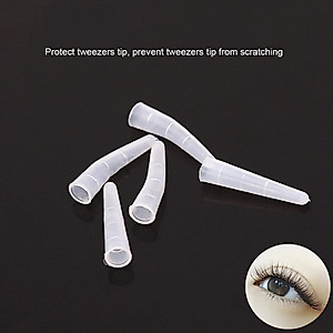 Non‑Slip Tweezers, Tweezers Reusable Tweezers Tip Cover Design Thickened Silicone Design for Eyelashes Grafting Tweezers