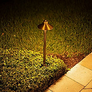 Lumen Logic G2 12V Brass Path Light (24" Tall) with 3W 2700K GU4 LED Bulb