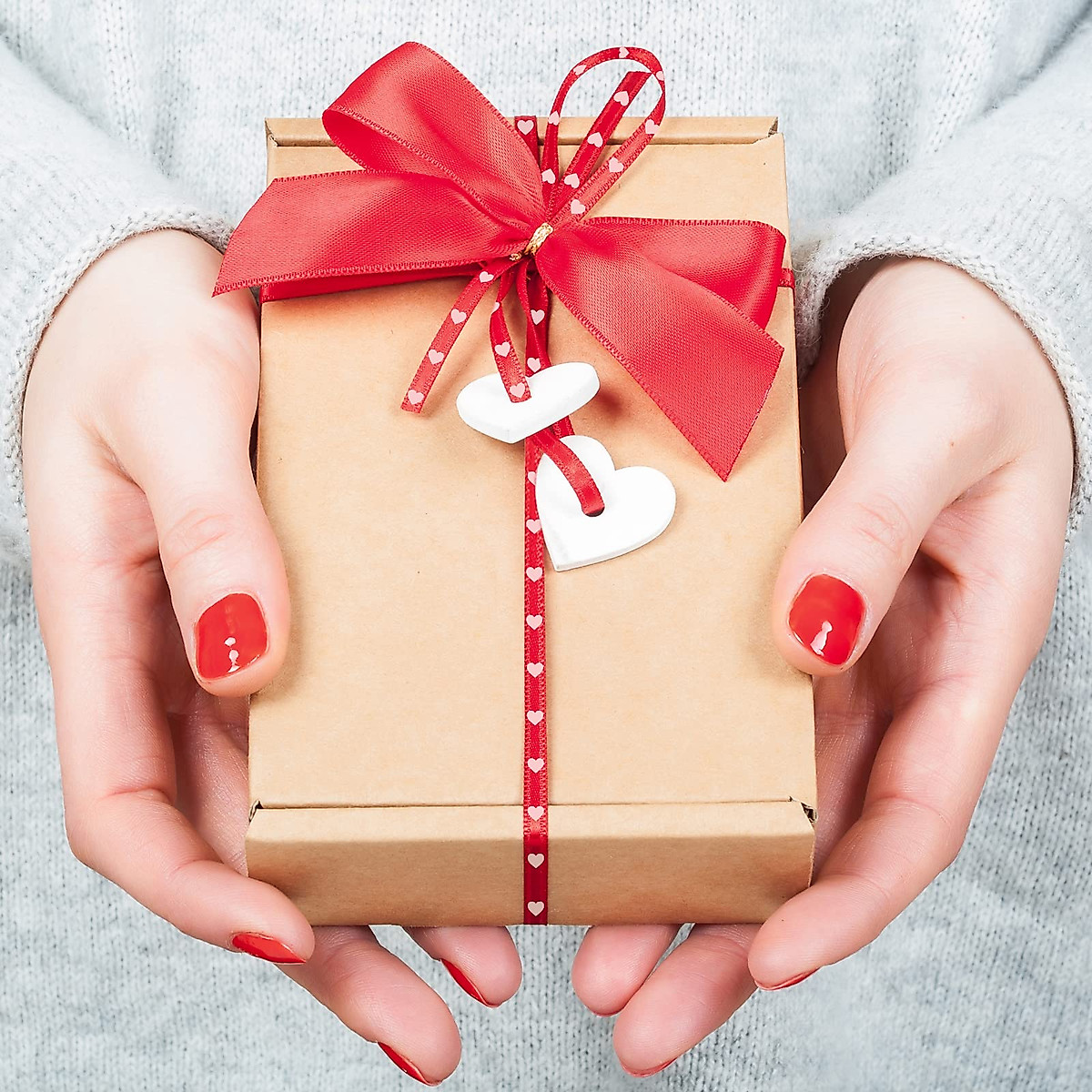 Valentine’s Day Heart Ribbon Decorations – Valentines V-Day Balloon Gift Roll Wrapping Party Supplies