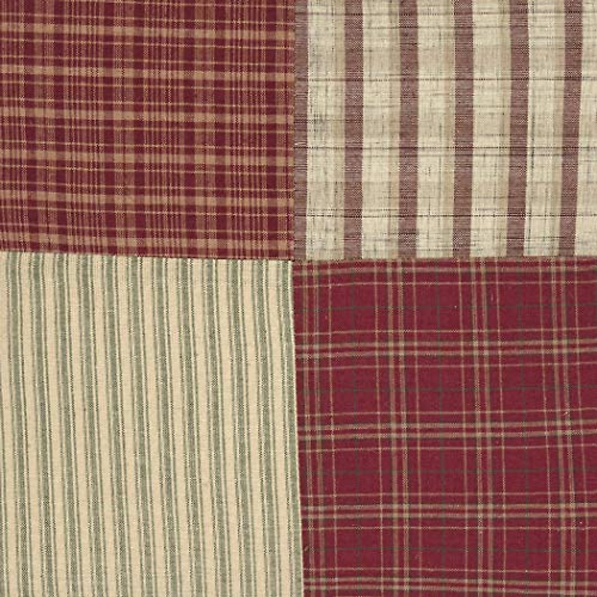 VHC Brands 34626 Classic Country Farmhouse Pillows & Throws-Prairie Winds Red Patchwork 18" x 18"