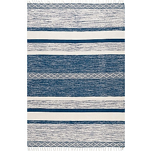 nuLOOM Striped Fringe Angela Area Rug, 9x12, Blue