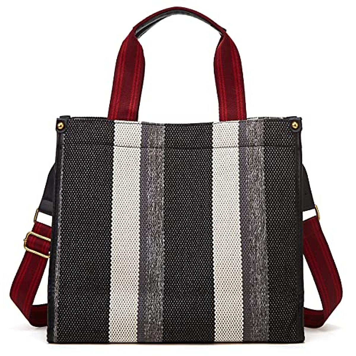 Tote Bag Hobo Bag for Women Canvas Shoulder Bag Chic Crossbody Bag Satchel Large Handbag Color Contrast Stripe
