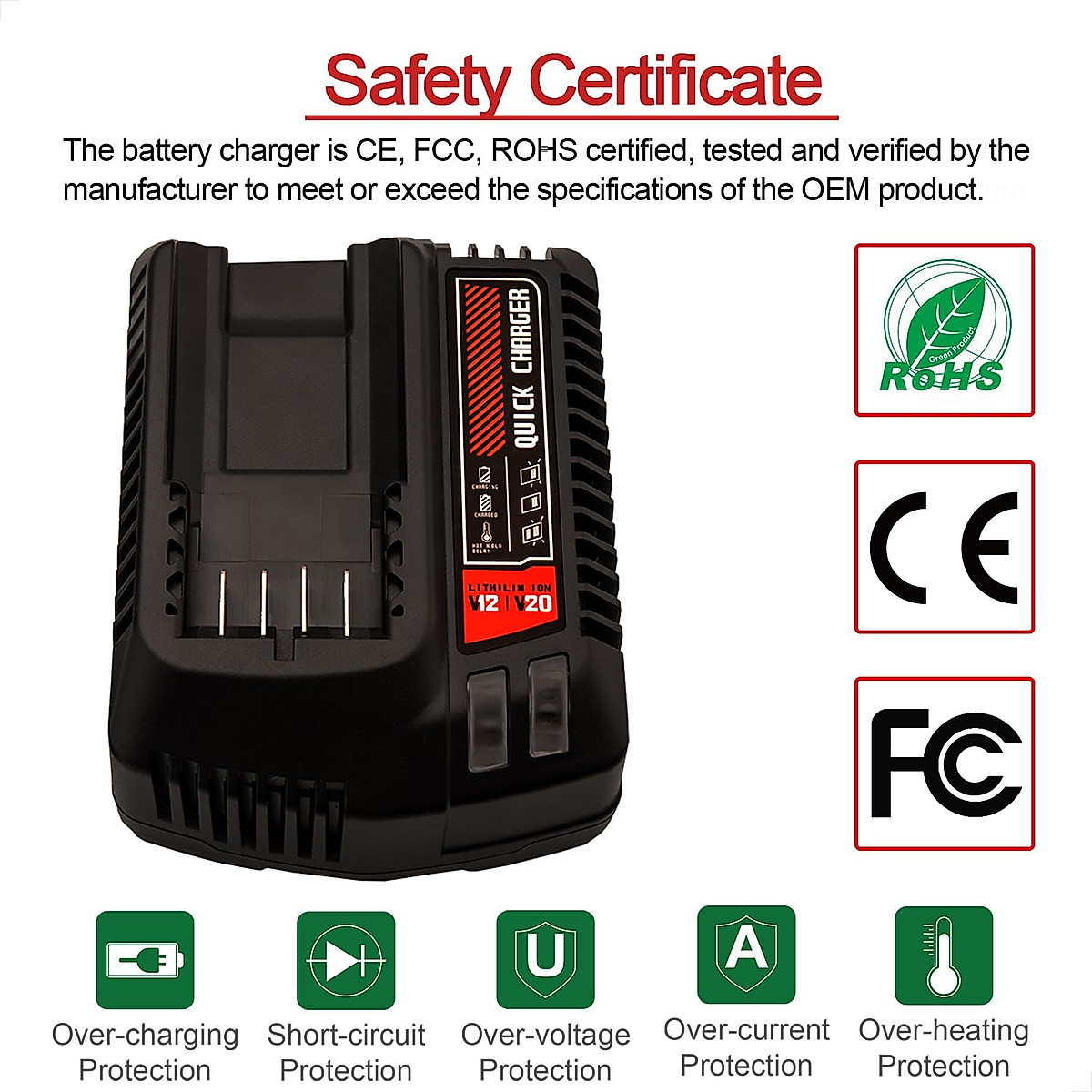 20V Max Battery Charger Replacement for Craftsman CMCB104,Compatible with Lithium Batteries CMCB101 CMCB204 CMCB202 CMCB201 CMCB209 CMCB205 CMCB102 CMCB100 (CMCB104)