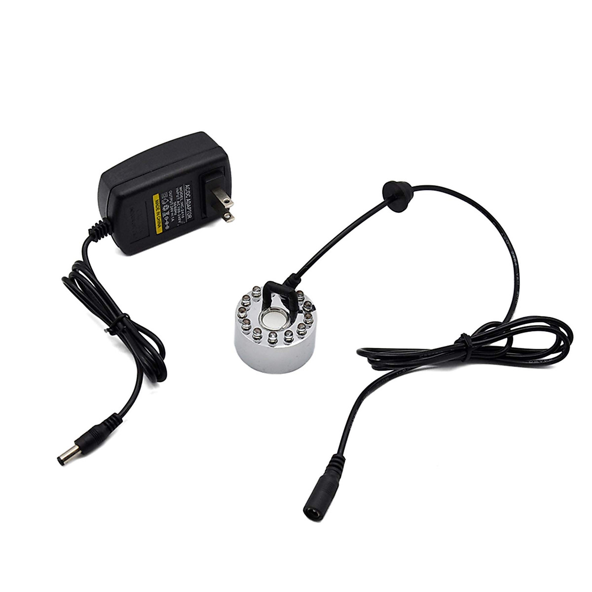 Akeydeco Halloween Party Mist Maker,Ultrasonic Water Pond Fountain Fogger 9 LED Red Yellow and Blue Light Flashes Aluminum Atomizer Air Humidifier for and Rockery Fish Tank Vase Birdbath Deco