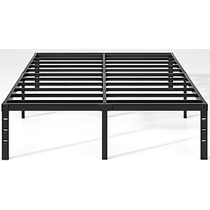 NEW JETO Simple and Atmospheric Metal PlatformStorage Space Under The Bed Heavy Duty Frame Bed, Sturdy Queen Size Bed Frame, 16 Inch, Queen