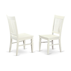 HomeStock City Chic 3 Pieces Wooden Dining Table Set - Heavy Duty Drop Leaf Solid Wood Modern Dining Table and 2 Wooden Seat Kitchen Chairs, Linen White Finish