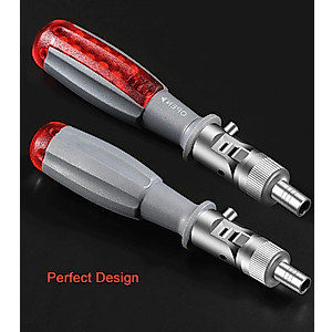 Deselen Ratcheting Screwdriver with Magnetic Bit Ratchet, Multi Bit Set, 10 in 1 Screwdriver Small Pocket Stubby Design, 1 Pack All in One Screwdriver (Red)