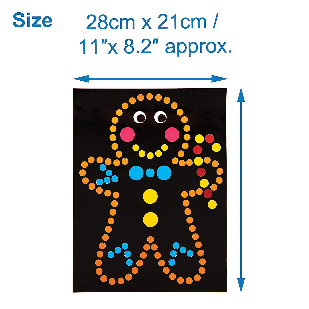 Baker Ross AT224 Christmas Dotty Sticker Art - Pack of 8, Festive Arts and Crafts