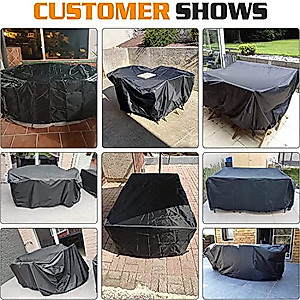 Patio Furniture Covers, Smdodddy 420D Patio Covers Rectangular Patio Furniture Set Cover, 83" L x 51" W x 29" H Outdoor Sectional Sofa Set Covers,Outdoor Patio Table Covers Fit for 8-10 Seats