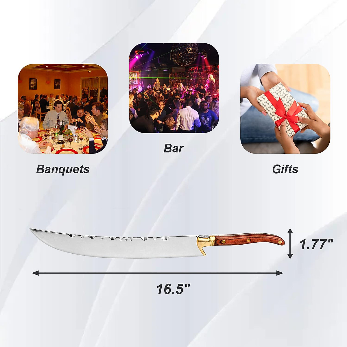 XuSha Champagne Saber Champagne Sword Wine Knife Bottle Opener Wood Handle with Gift Box (Red handle + Gift Box)