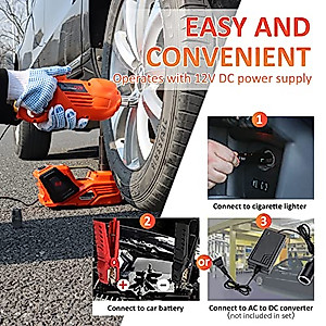 ZAISHANG Electric Car Jack 5T Hydraulic Floor Jack DC 12V Car Jack Kit with Electric Impact Wrench and Tire Inflator, Car Lift for Emergency Tire Change