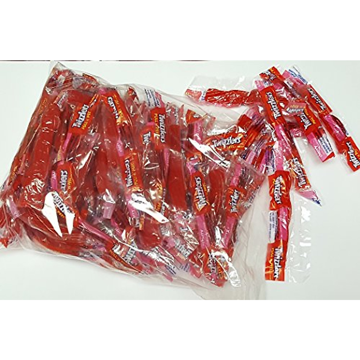 TWIZZLER Cherry Pull N' Peel Licorice, Red Single Twist Candy, Wrapped, 2 Pounds Single Twist Pack