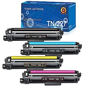 Ledes 4 Pack of TN227 TN223 Toner Cartridge Replacement for Brother MFC-L3710CW MFC-L3750CDW MFC-L3770CDW HL-L3210CW HL-L3230CDW Printer(Black Cyan Magenta Yellow