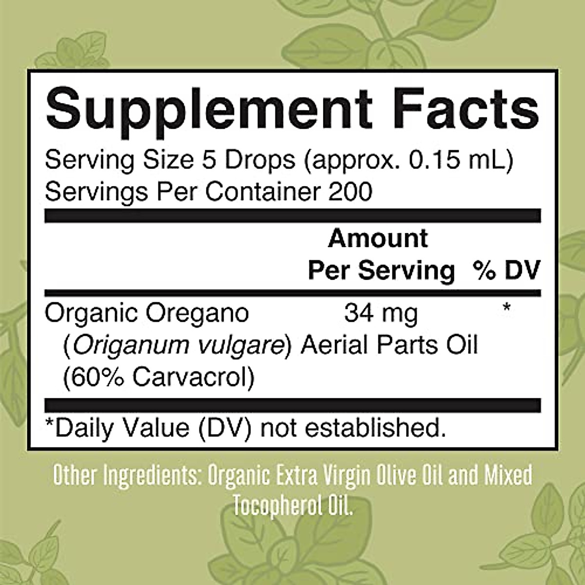Oregano Oil Drops | 6 Month Supply | USDA Organic Oil of Oregano Liquid | Herbal Blend for Immune Support | Digestive Health | Overall Health | Vegan | Sugar Free | Non-GMO | 1 Fl Oz