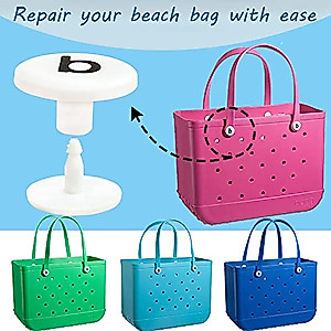 Replacement Rivets for Bogg Bag - 5/10 Sets of White Replacement Buttons for Beach Bag Handles, Compatible with Bogg Tote Bag Straps, Standard and Oversized XL Rubber Pool Bag Repair Rivets(5 Sets)