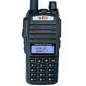 BTECH GMRS-V2 5W 200 Fully Customizable Channels GMRS Two-Way Radio. USB-C Charging, IP54 Weatherproof, Repeater Compatible, Dual Band Scanning (VHF/UHF), FM Radio, & NOAA Weather Broadcast Receiver