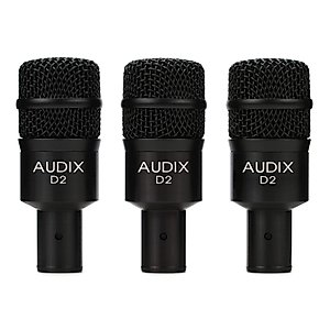 Audix D2 Trio Dynamic Microphone 3-pack for Kick Drums, Toms, and Bass Instruments