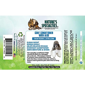 Nature's Specialties Coat Conditioner with Aloe for Pets, Natural Choice for Professional Groomers, Strengthening & Revitalizing, Made in USA, 16 oz