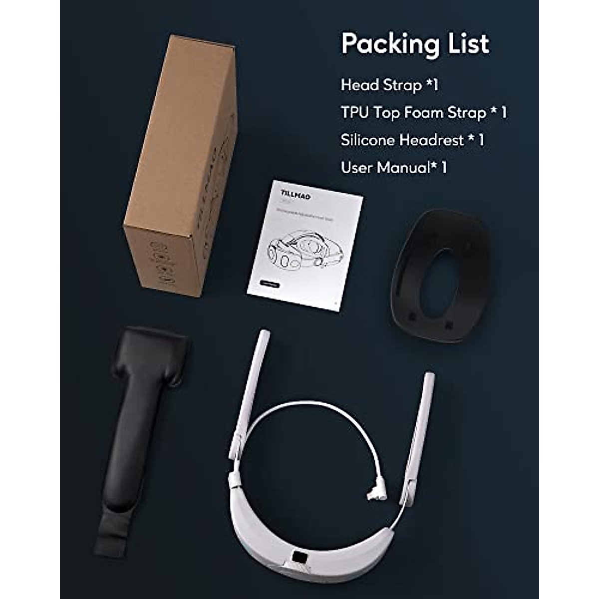 TILLMAO OQ2 Pro Elite Head Strap, VR Accessories Compatible with Oculus Quest 2, One-Click Release Function Design, 6000mah Battery with LED Display Screen, RGB Breathing Lights, Counter Balance