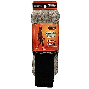 Petal Cliff Cotton Thermal Crew Socks for Unisex, Cold Weather Booth Sock Size: 10-13 Shoe Size: 7-12. (6 Black, 6 Red)