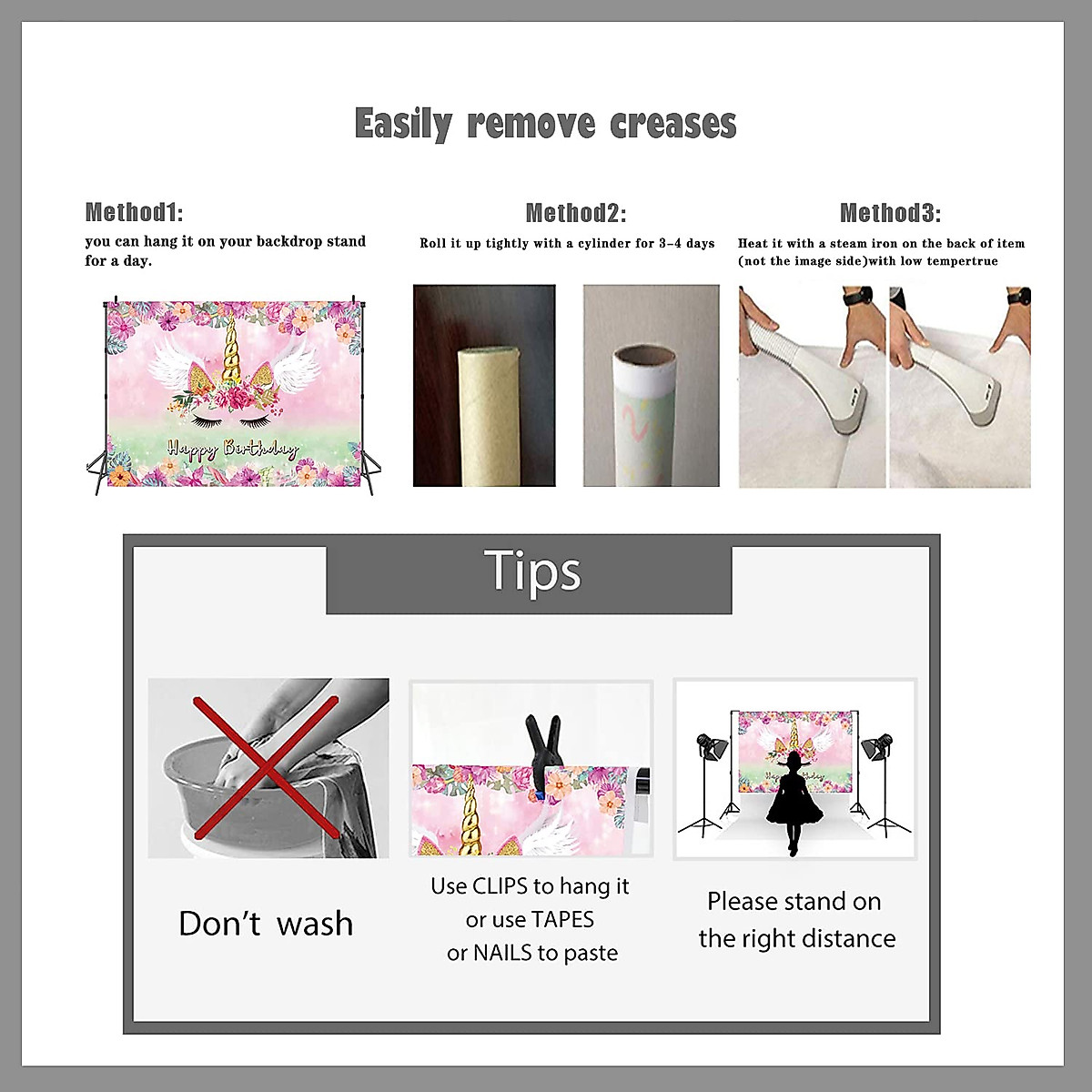 LTLYH 7x5FT Unicorn Birthday Backdrop Unicorn Birthday Decorations for Girls Unicorn Photo Backdrop Unicorn Banner Supplies Studio Props A054