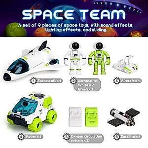 TOY Life Space Rocket Toys for Kids Shuttle Toy with Astronaut Figure and Rover for Boy 5-12 Kid Spaceship Planet Stem for Boys & Girls