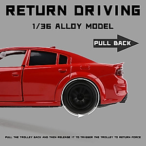 COOLPUR 1/36 Scale Dodg Hel1 Car Model Off-Road Diecast Toy Vehicle Zinc Alloy Metal Pull Back Powered Vehicles Mode for Kids,Adult,Boyfriend Gift(Red)