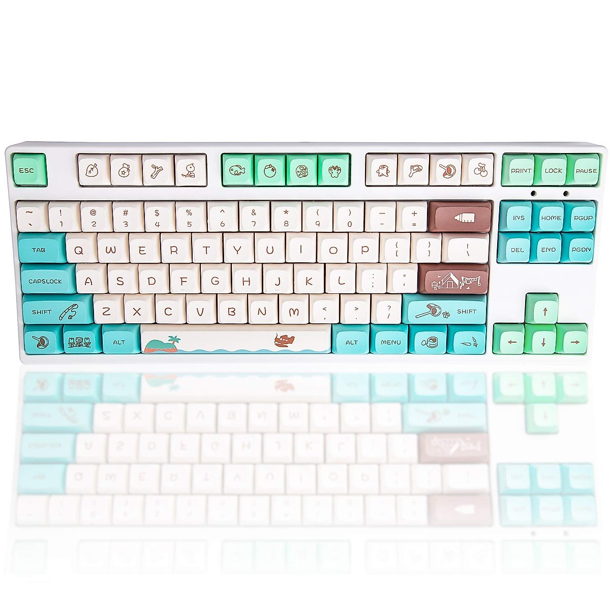 UniCusMech 135 Keys Set XDA Profile Custom Keycaps PBT Dye Sublimation ANSI Layout Keycaps Set for Gateron Kailh Cherry MX Switches Mechanical Gaming Keyboards (Animal Forest)