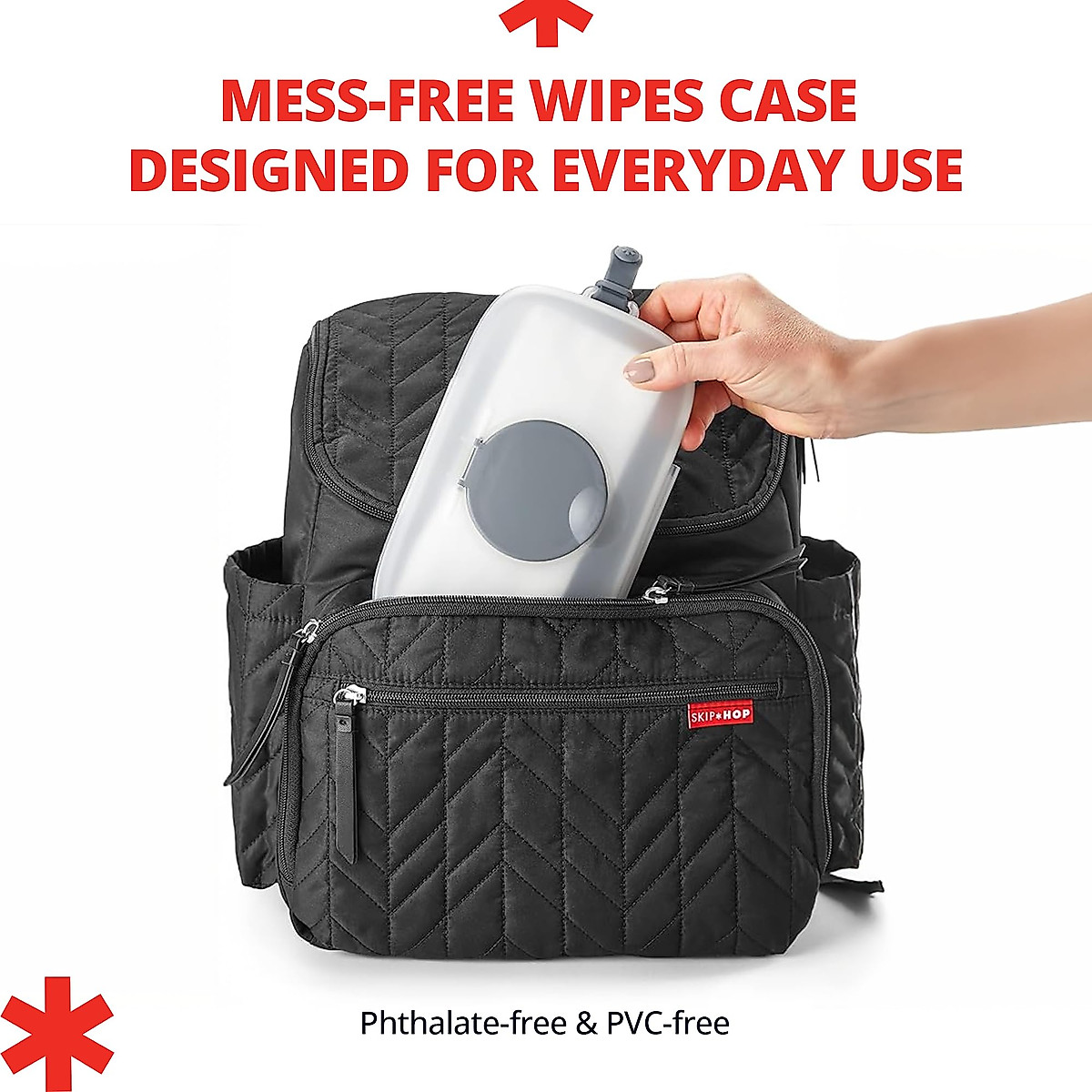 Skip Hop On-The-Go Wipes Dispenser, Grab & Go, Grey