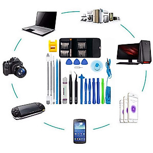 Electronics Screen Opening Pry Tool Repair Kit with Steel and Carbon Fiber Nylon Spudgers, Professional 46 in 1 Mobile Phone Screen Opening Repair Tools Set for Open Cellphone, Laptops, Tablets