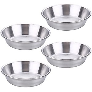 ZGWANSUI Stainless Steel Dipping Sauce Dish, Individual Sauce Bowls Saucers, Small Metal Ramekins, Little Seasoning Bowls, Soy Sauce Dishes for Sushi Salad Dressing Side Dish, 4 Pack 5.3oz