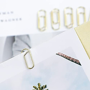 Mini Paper Clips Golden 50pcs Small Size Metal Paperclip 15mm Gold Nickel Plating Finish Bookmarks for Office Accessories School Stationery Supplies (Gold)