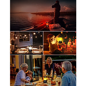 Sinvitron LED Camping Lantern Rechargeable, Up to 150H Play, 5 Light Mode, 5200mAh Power Bank, IPX5 Waterproof, Tent Lights Lantern Flashlight for Power Outages, Hurricane, Emergency, Home (Black)