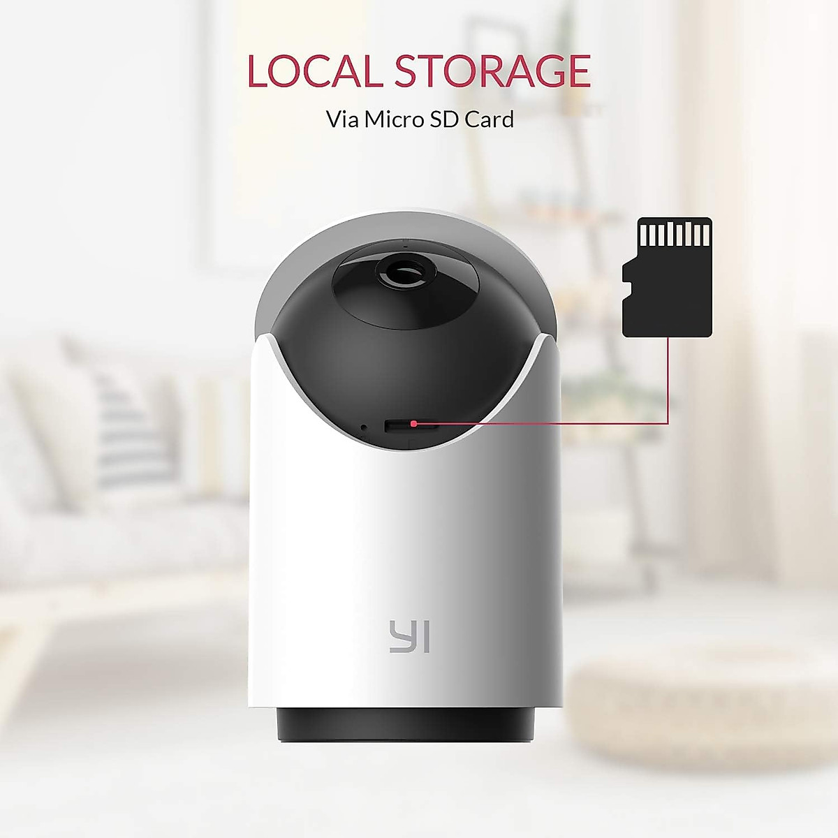 YI Pet Security Camera 1pc, 1080p 360-degree Pan-Tilt Smart Indoor IP Cam with Night Vision, 2-Way Audio, Motion-Tracking，Human Detection, Phone App, Compatible with Alexa and Google