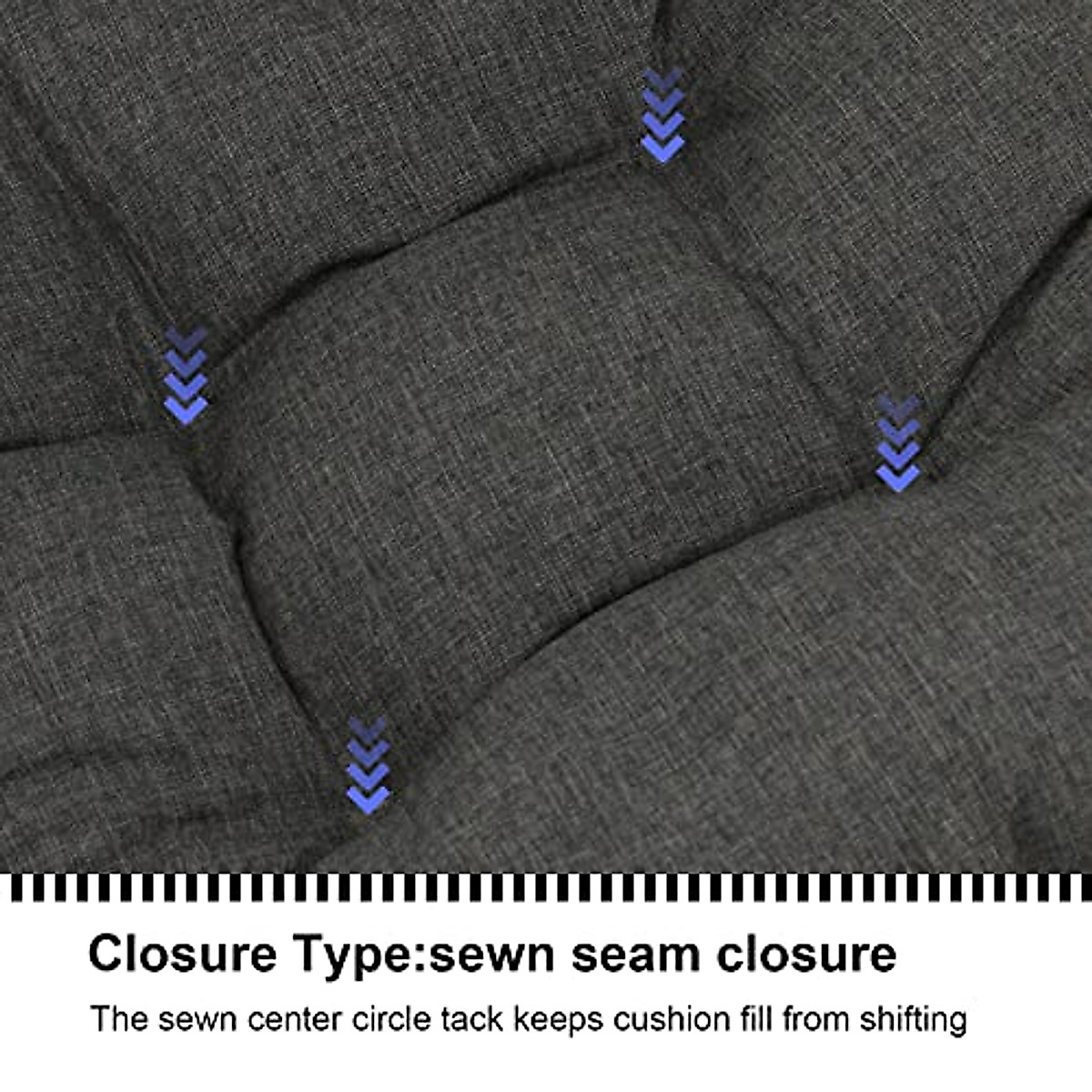 INFBLUE Tufted Bench Cushion for Outdoor Furniture Patio Swing Cushions Overstuffed Outdoor Loveseat Cushions with Round Corner 44" x 19" (44'' x 19'' x 5'', Dark Grey)