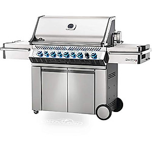 Napoleon PRO665RSIBNSS-3 Prestige PRO RSIB Natural Gas Grill, 665 sq.in. + Infrared Side and Rear Burners, Stainless Steel